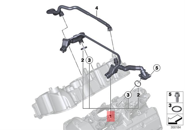 Genuine BMW F15 F16 SAC SUV Crankcase Ventilation Pipe OEM 11158647962 ...
