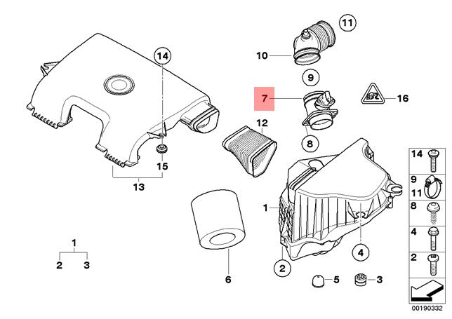 Genuine BMW E83 E83N E85 E87 E90 E91 SUV Mass Air Flow Sensor OEM ...