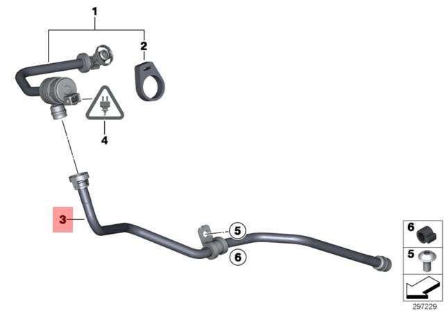 Genuine BMW E81 E82 E84 E87 E87N E88 Fuel Tank Breather Line OEM ...
