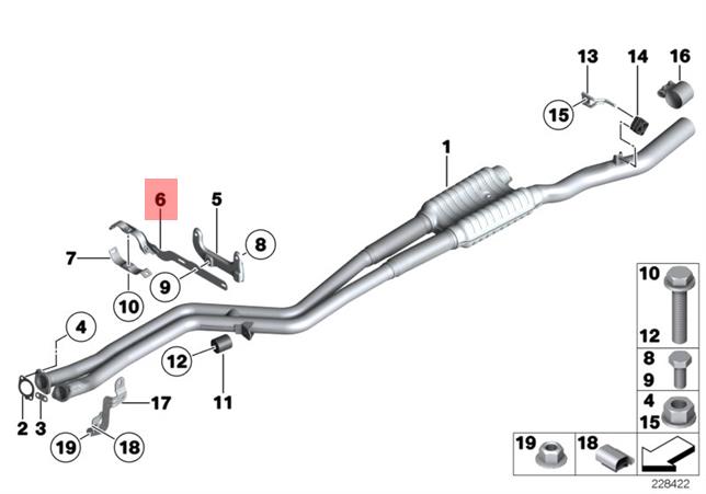 Genuine BMW F10 F11 Estate Saloon Front Pipe Exhaust Bracket OEM ...