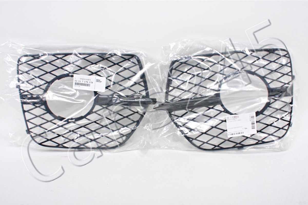 Genuine Front Bumper Fog Light Open Grills Pair BMW X6 E71 E72 Hyb 2008 ...
