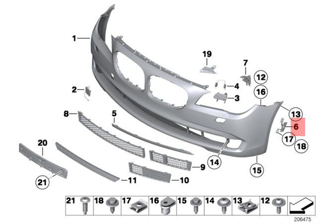 Genuine LEFT Front Bumper Side Camera Bracket BMW 7 Series F01 F02 F04 ...