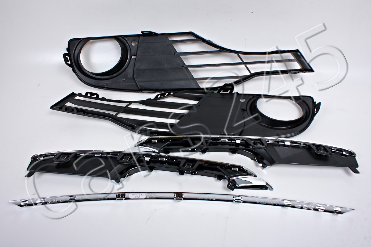 Genuine Fog Light Partially Open Grills + Chrome Trims 5pcs BMW F30 F31 ...