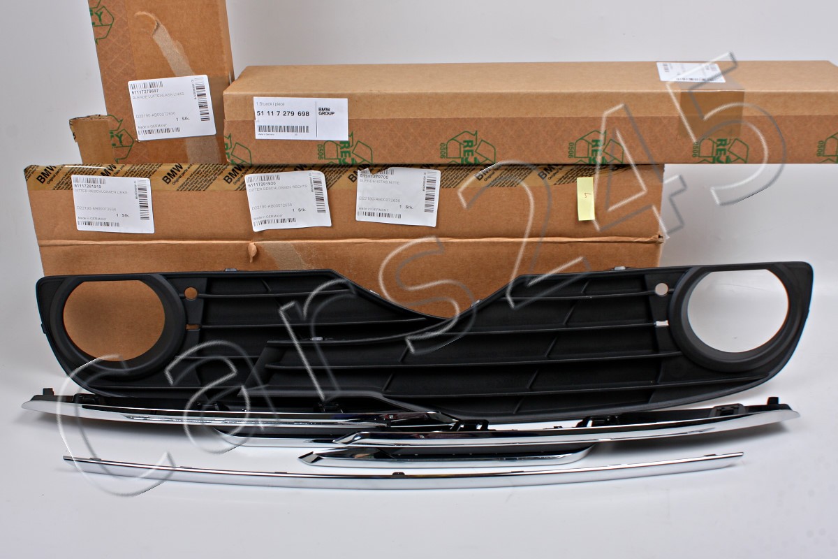 Genuine Fog Light Closed Grills + Chrome Trims 5pcs BMW F30 F31 Luxury ...