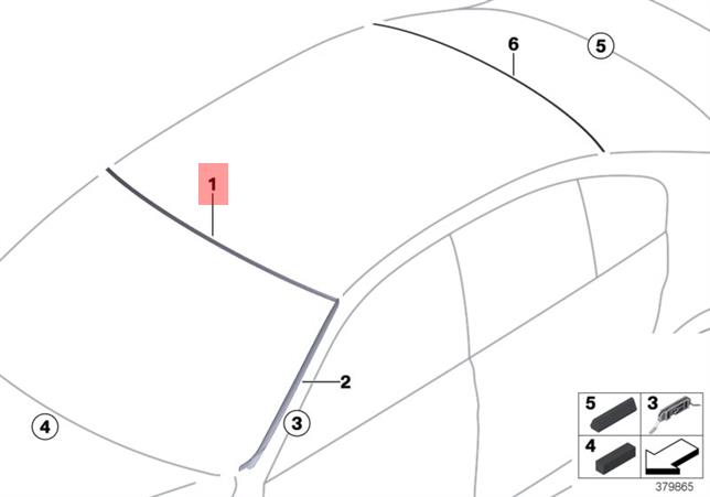 Genuine BMW 3 Series F30 F31 Windscreen Upper Moulding Trim OEM ...