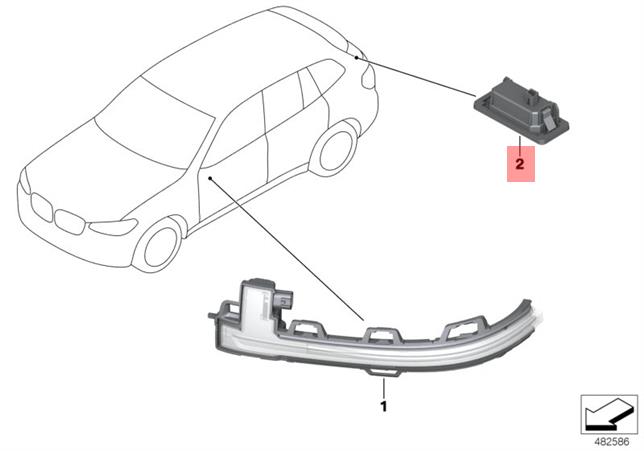 Genuine BMW G01 SUV Auxiliary Turn Corner Light Mirror Left OEM ...