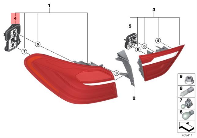 Genuine BMW F26 SAC Bulb Holder Rear Light Side Wall OEM 63217390231 | eBay