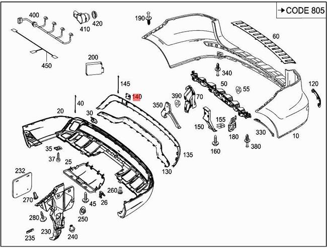 Genuine Rear Bumper Tow Bracket Cover MERCEDES Gle W166 SUV 1668851923 ...