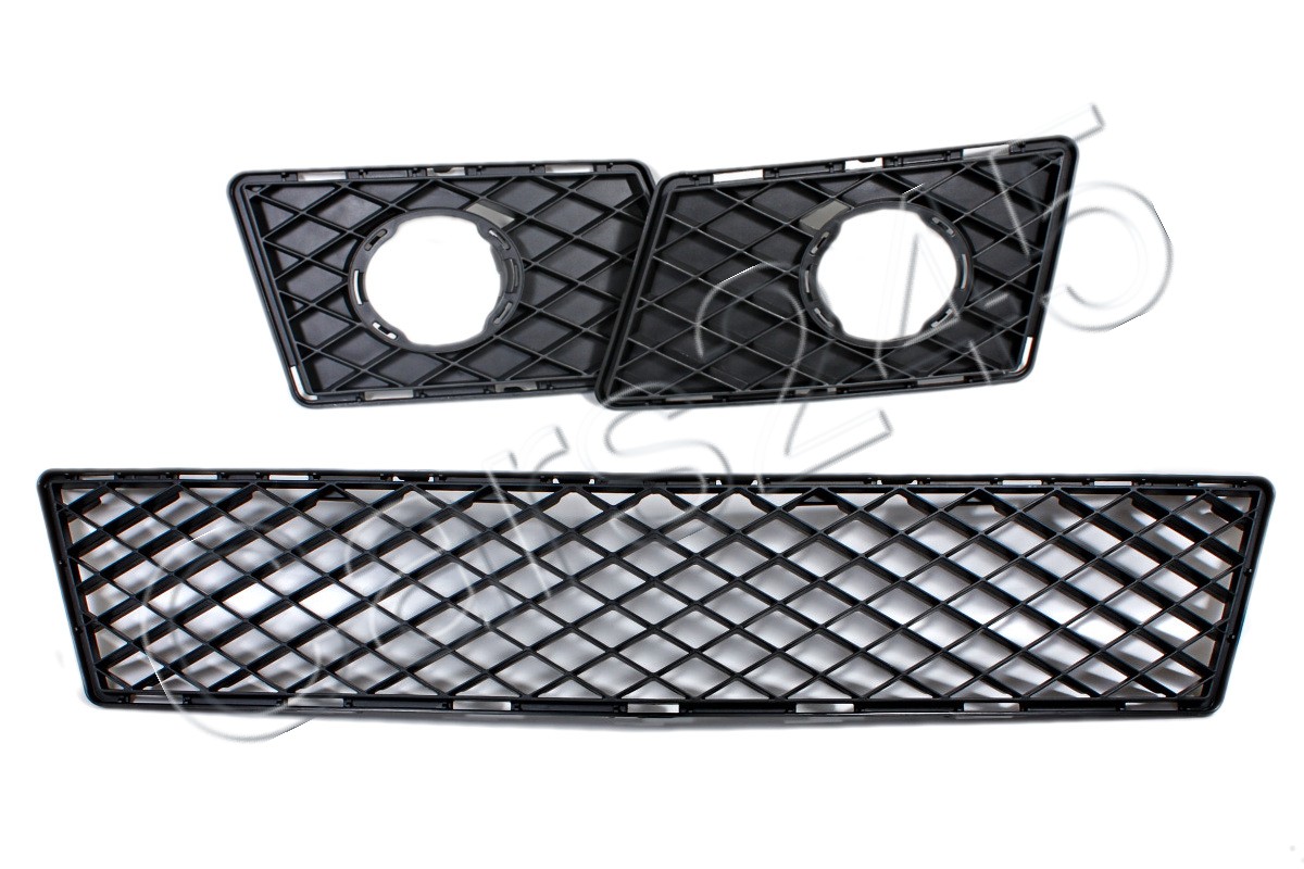Genuine Front Bumper Lower Grill + Fog Grilles SET MERCEDES X204 GLK ...