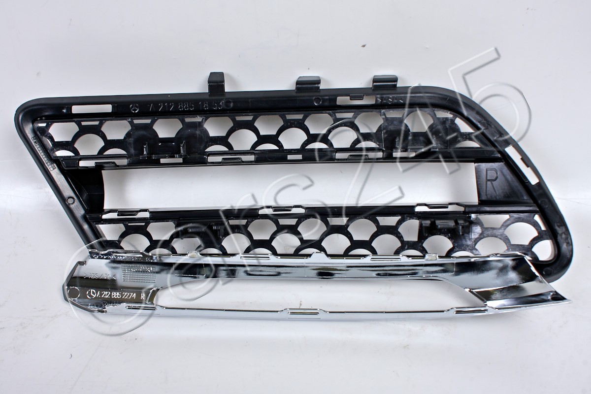 Genuine Front Bumper Grille + Chrome Trim O/S Fits MERCEDES E Class ...