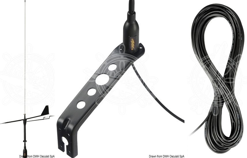 Sell GLOMEX Black Right Angle 850mm VHF Black Swan Antenna with 20m ...