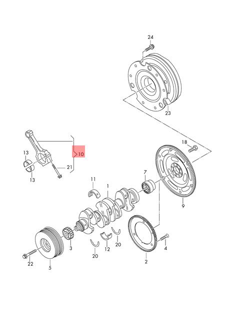 Genuine Connecting Rods Set VW AUDI Beetle Cabrio Golf R32 GTI Rabbit ...