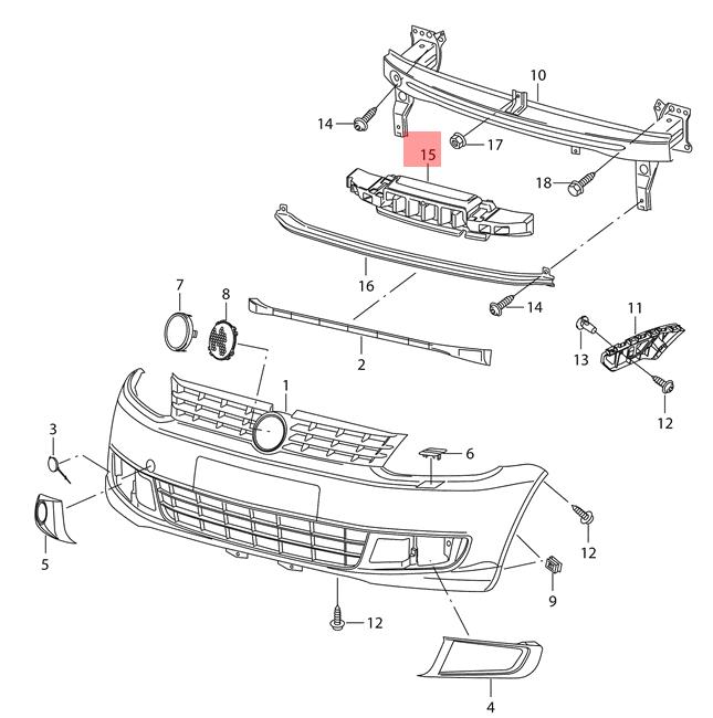 Genuine Foam Filler Piece Front VW Caddy 2K5807248A | eBay
