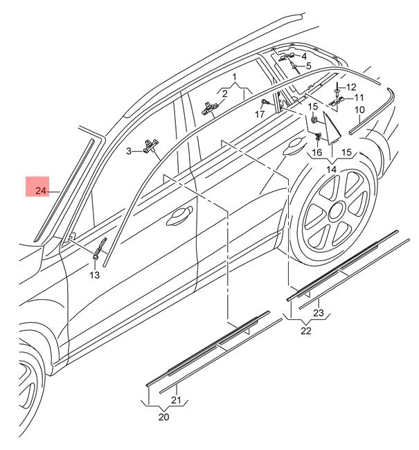 Genuine Satin black water deflector strip AUDI 8K085432801C | eBay