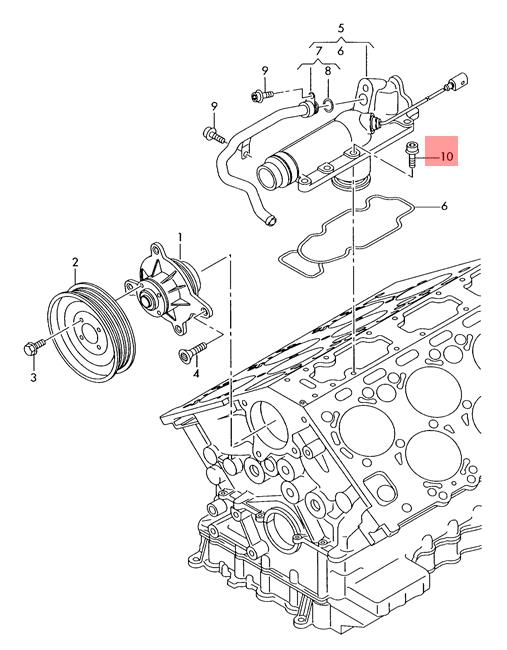 Genuine VW AUDI SEAT Socket Head Bolt W. Inner Multipoint x10 pcs ...