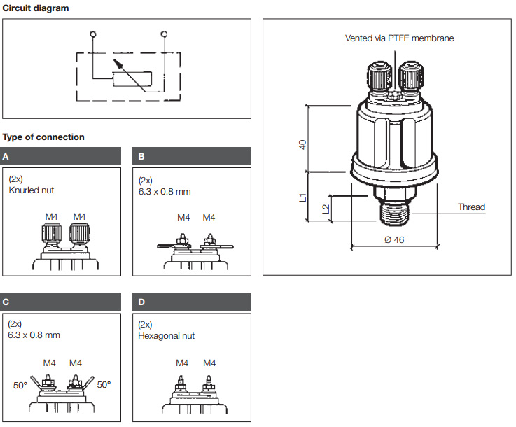 VDO Transmission Oil Pressure Sensor 25bar 360-081-038-005C | eBay